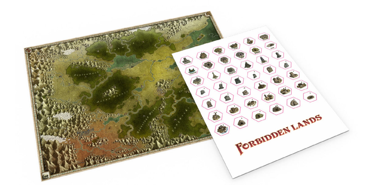 Forbidden Lands: Mapa y Pegatinas – Flexogames